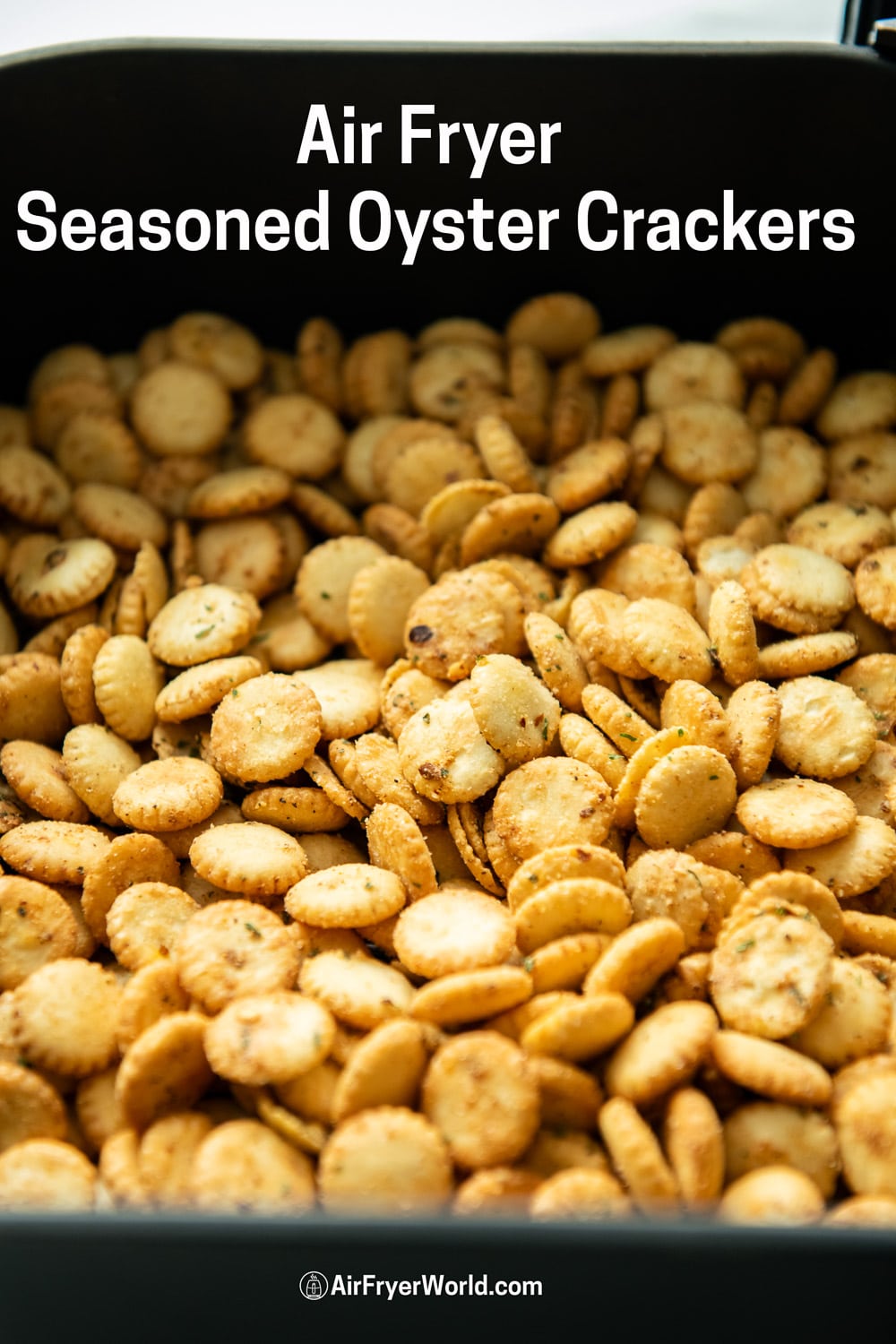 Easy Recipe for Air Fryer Oyster Crackers seasoned with Ranch