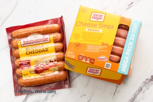 Air Fryer Cheese Dogs in 6 min Crispy Cheese Hot Dogs